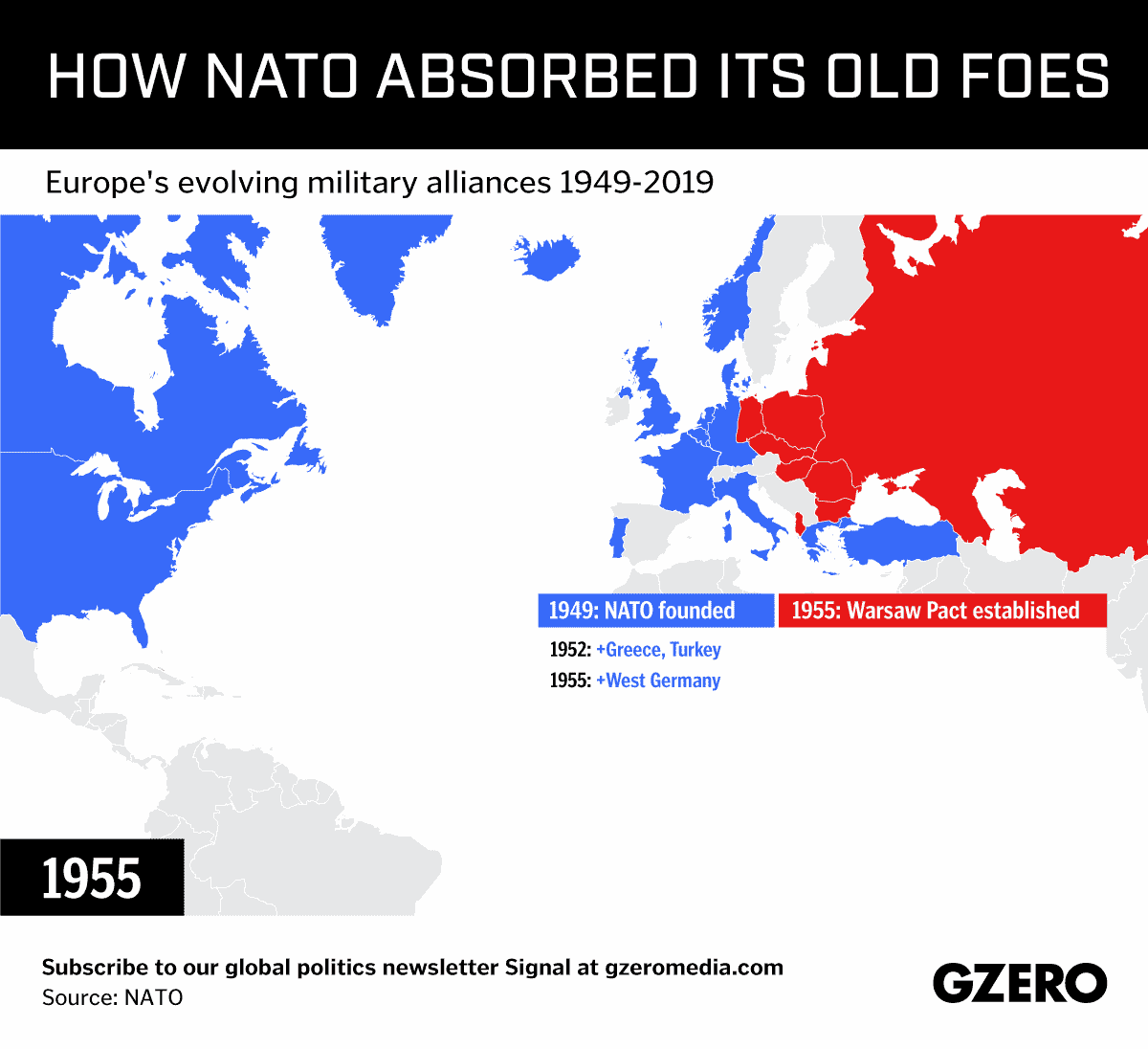 Graphic Truth: NATO’s 70 years of expansion - GZERO Media